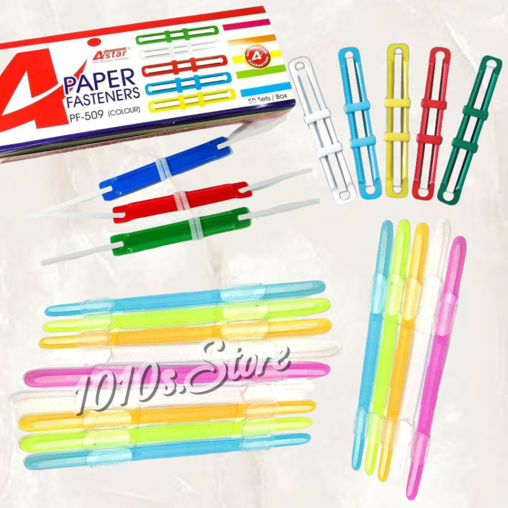 1PACKET Paper Fastener Plastic/Paper Fastener/Clip Kertas Plastik/Flat ...