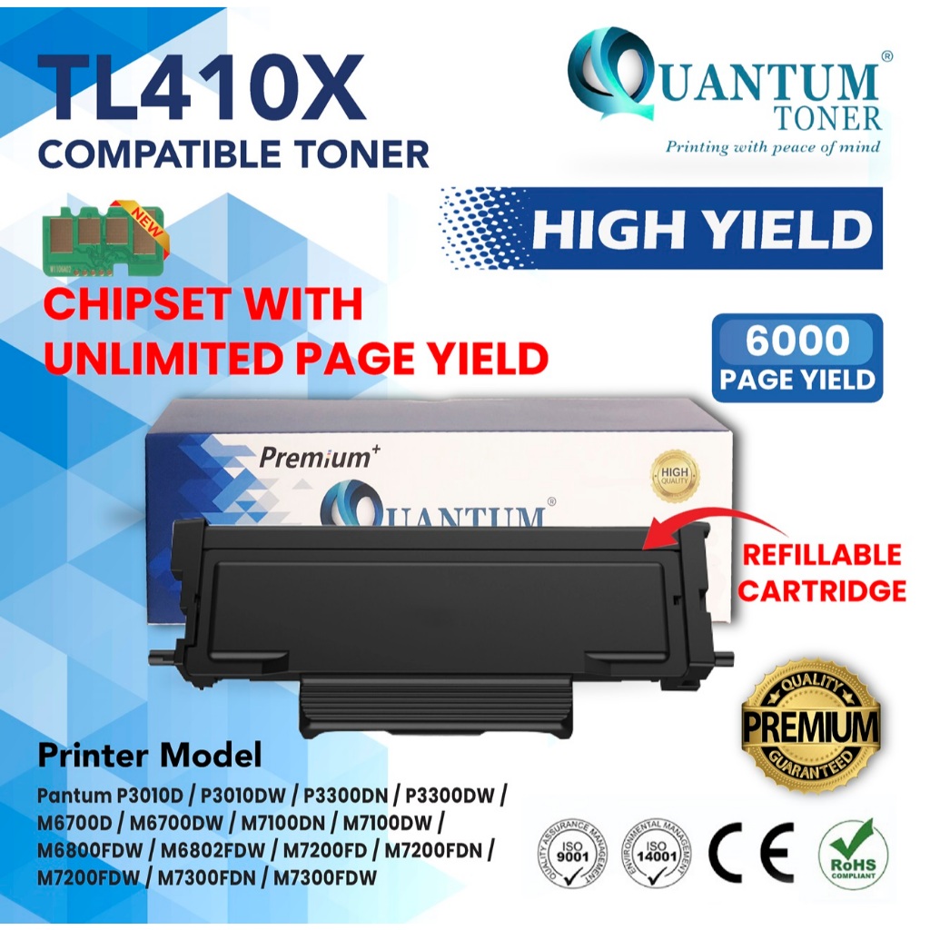 Compatible Toner TL410 TL410X DL410 Pantum P3010D P3010DW P3300DN ...
