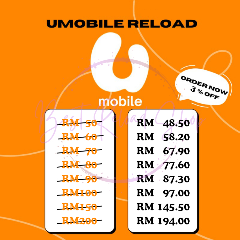 3%OFF Umobile Topup / Umobile Postpaid Bill Payment Fast Reload ...