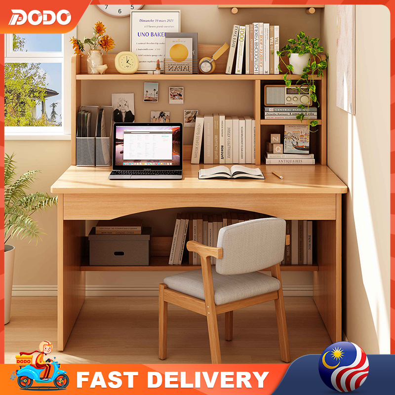 DO【NEW】Computer Study Table With Book Shelf Meja belajar Table With ...