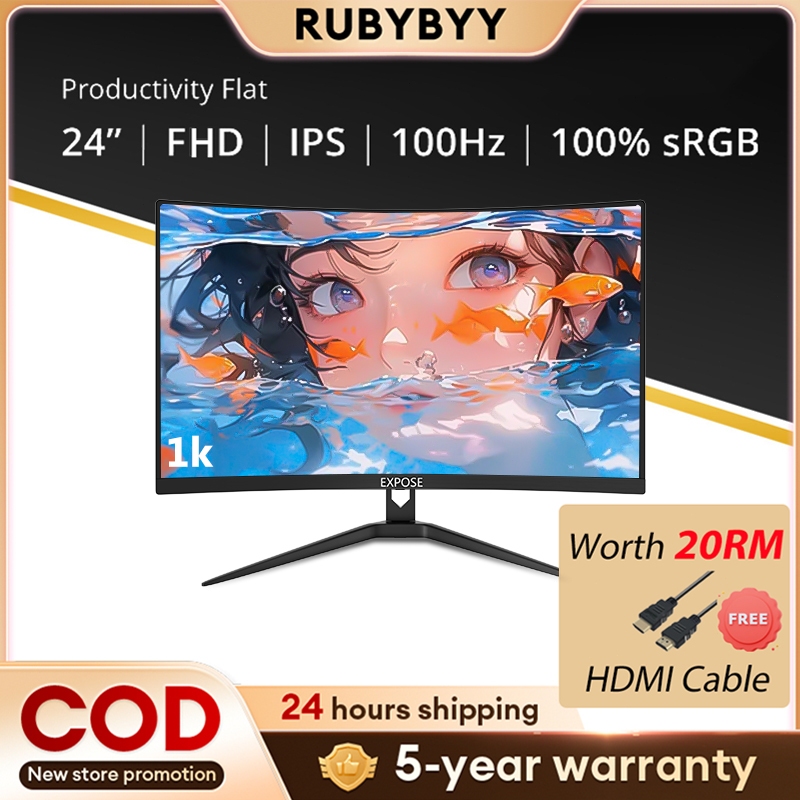 EXPOSE Monitor 24 Inch 100Hz 1080P Full HD 100% SRGB Flat 27 Inch 165Hz ...