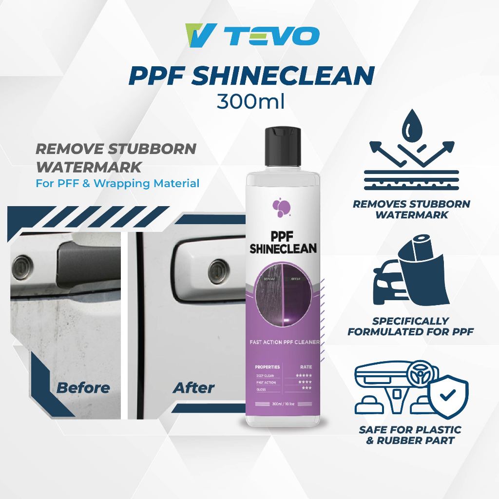 TEVO PPF ShineClean 300ml – Watermark Remover & Cleaner for Car with ...