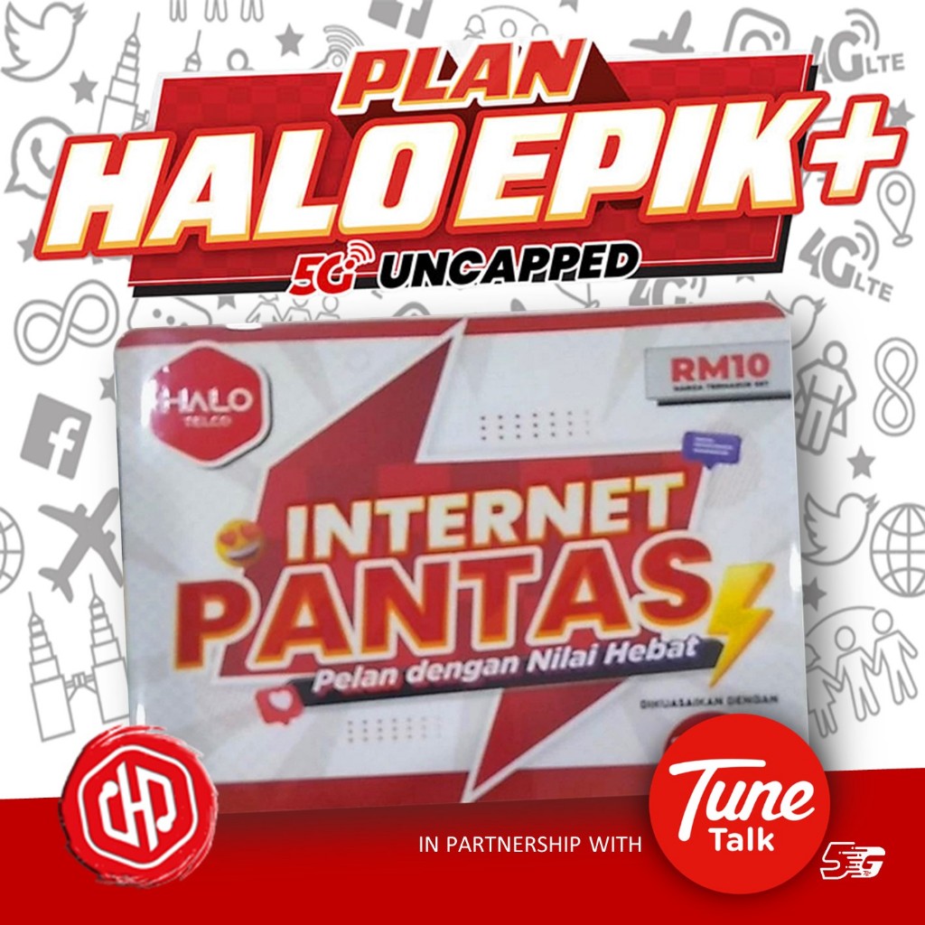 🔥 HALOTELCO - TUNETALK / Unlimited Data / 100% Hotspot / Halo Epik 🔥 | Shopee Malaysia