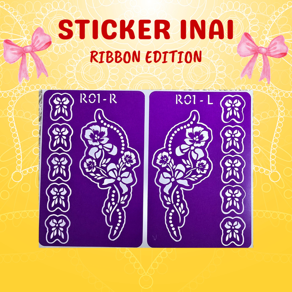 Sticker Inai Raya New Design Ribbon Edition Henna Stencil Stiker Inai ...