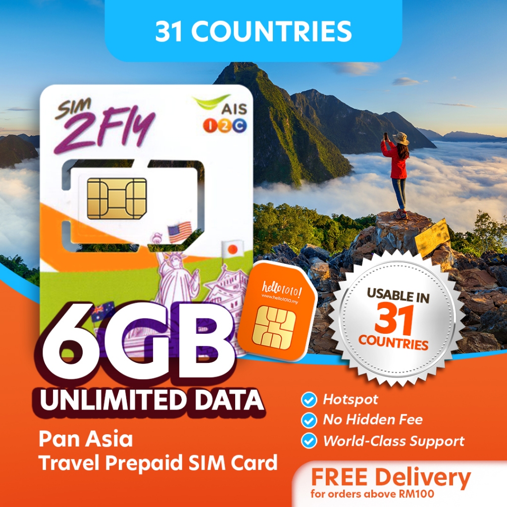 Pan Asia 31 Countries Travel Prepaid Sim Card | Shopee Malaysia