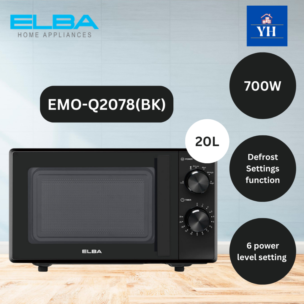 ELBA EMO-Q2078(BK) Microwave Oven 20L | Shopee Malaysia