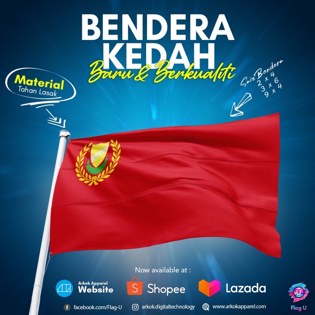 [READYSTOCK] Bendera Kedah Malaysia | Best Quality | Shopee Malaysia