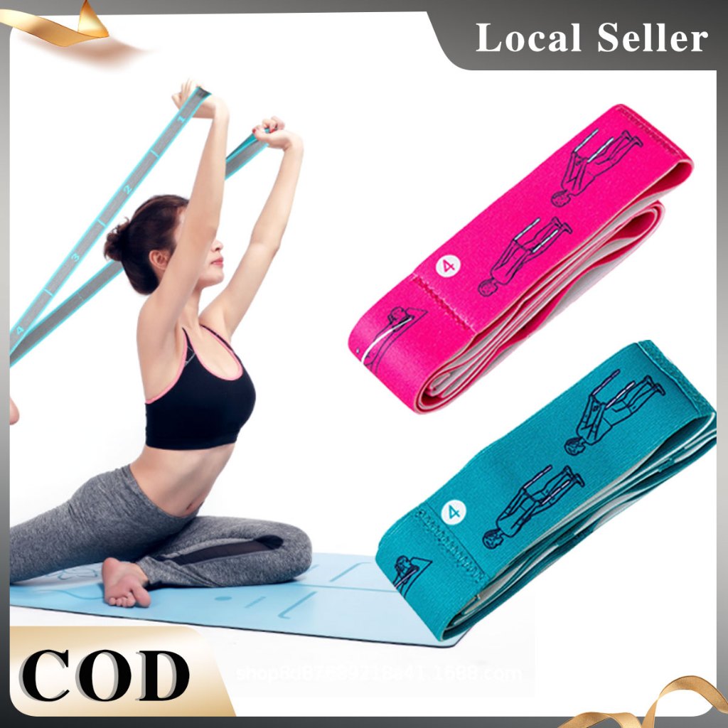 Pilates Stretch Belt Fitness Resistance Band Multi-Loop Elastic Yoga ...