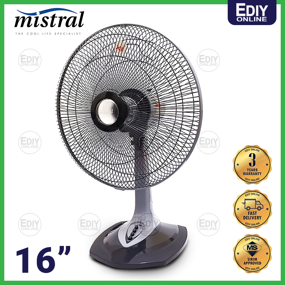 KHIND MISTRAL TABLE FAN MTF16E13 3 Speed MADE IN MALAYSIA 3 YEARS ...