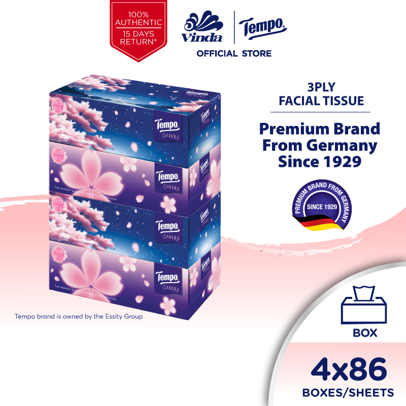 Tempo Box Facial Tissue 3ply Sakura Limited Edition (4x86s) | Shopee ...