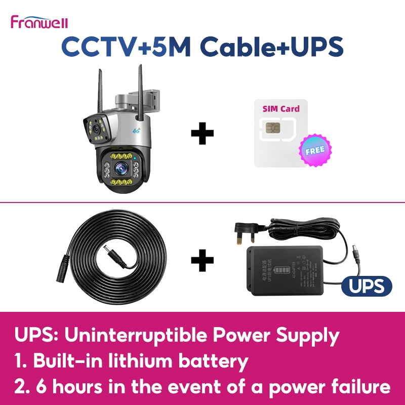 Franwell 8MP BP3 4G Sim Card Waterproof CCTV Wireless Outdoor PTZ Speed ...