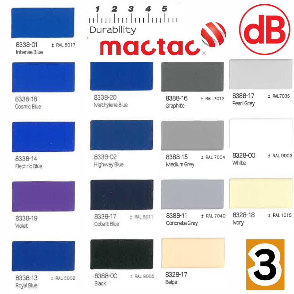 ( READY STOCK - 3 ) Mactac Sticker Matt 8300 Colour Vinyl Series ( 1ft ...