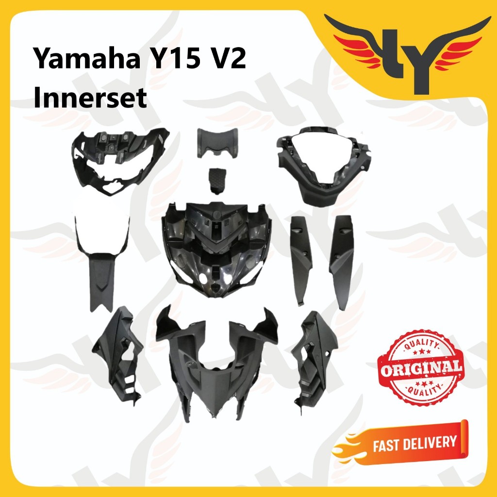 (BERANI JAMIN 100% HLY) Y15 Y15ZR V2 INNER COVER SET ORIGINAL / COVER INNER FULL SET Y15 V2 ...