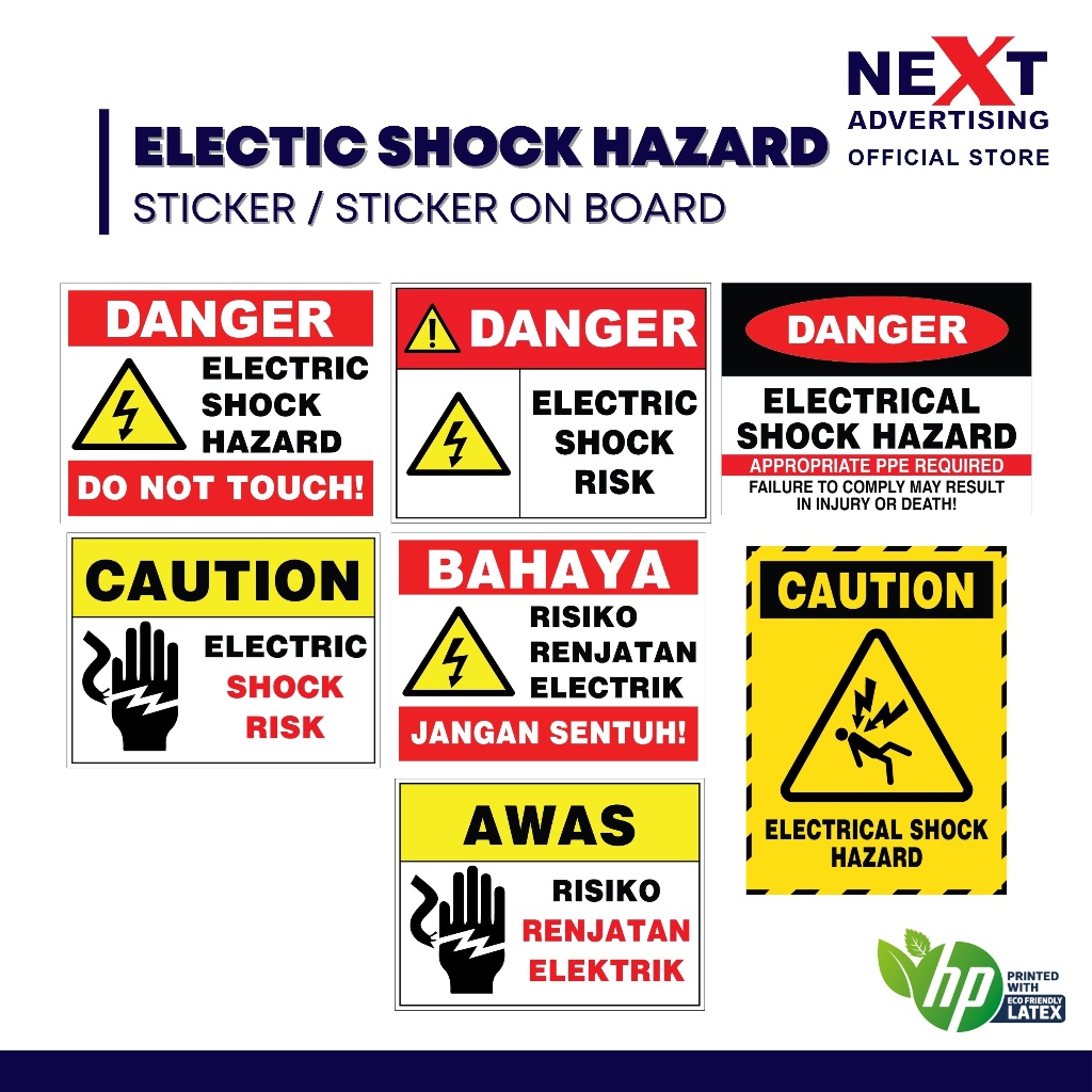 Electric Shock Risk Hazard Sign | Papan Risiko Renjatan Elektrik ...