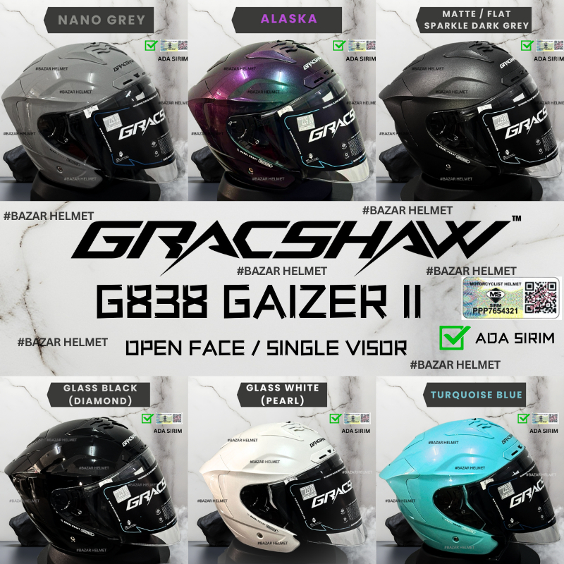 Gracshaw Helmet G838 Gaizer 2 New Upgrade Gaizer II Helmet Single Visor ...