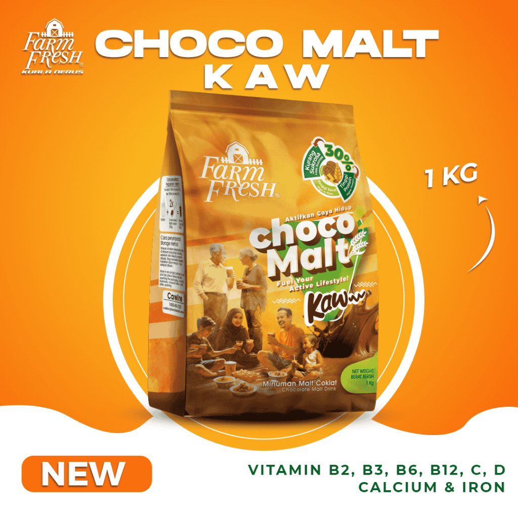 New!!! Farm Fresh Choco Malt Powder (KAW) 1kg Pouch - Chocolaty Malt ...