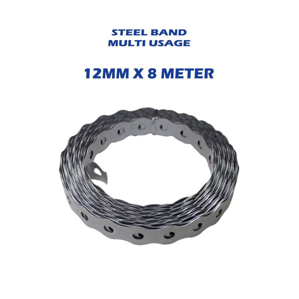 Multi Purpose Steel Band Bend Besi Stainless Steel Band 8 Meter 12MM ...