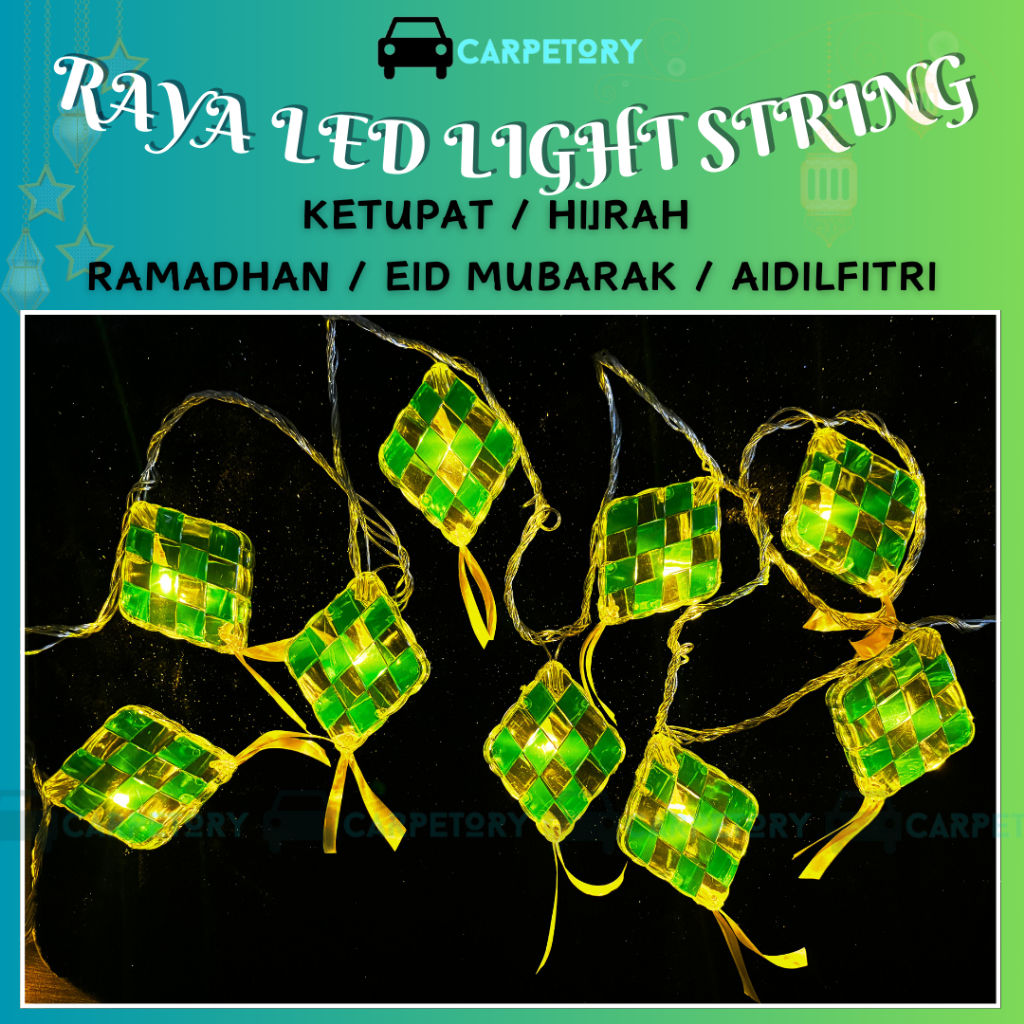 Hari Raya Ketupat Star Moon 8 Modes LED Curtain String Lights Fairy ...