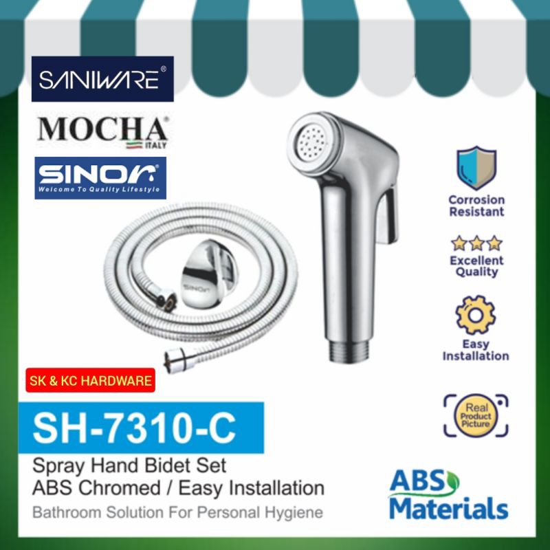 Bidet Spray Set Stainless Steel Hand Bidet Two Way Tap Fauset Bathroom ...