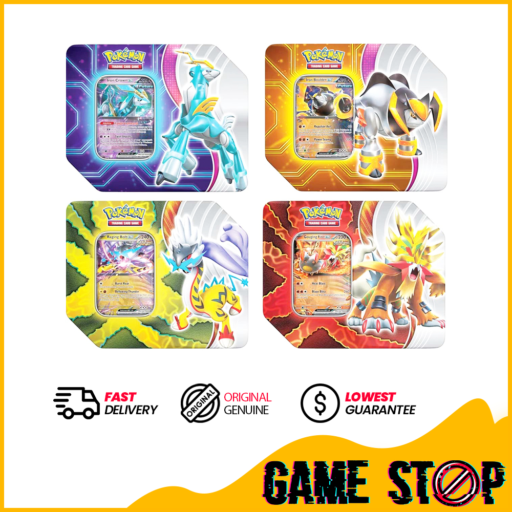 Pokemon Tcg 2024 Fall Ex - Large Tins (Raging Bolt, Iron Crown, Iron ...