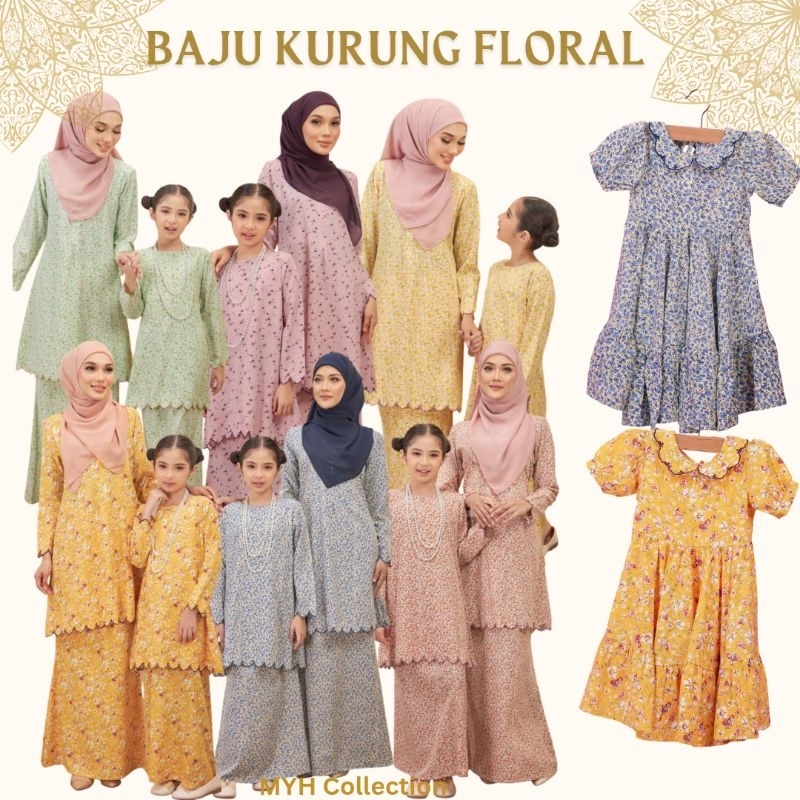 RAYA 2025 Baju Kurung Chiffon Floral Sedondon Ibu Anak Batch 1 Part B ...