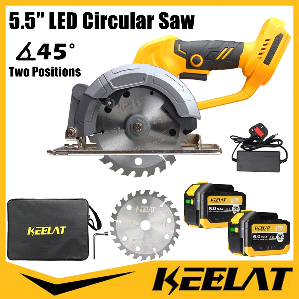 Keelat 5.5" LED Circular Saw Cordless 1500W Electric Saw Brushless ...