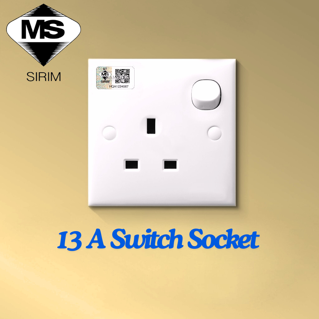 Wall Plug 3 Pin Switch Socket 13A Plug Socket Switch Outlet White ...