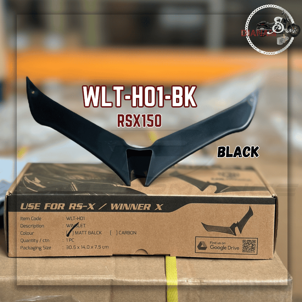 HONDA RSX150 WINGLET KELAWAR CARBON OR BLACK WINGLET Honda RSX FRONT ...
