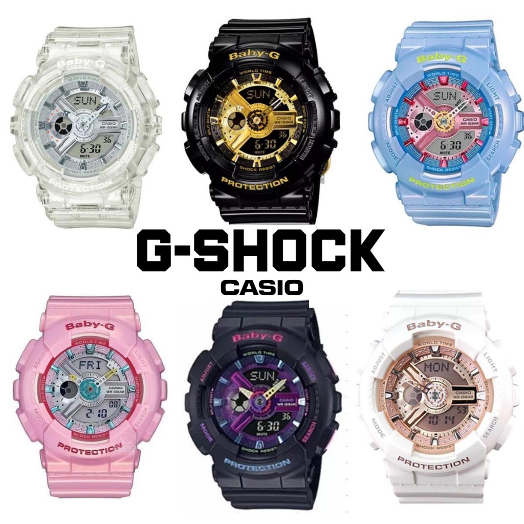 CASlO GSHOCK Baby-G BA110 100% Original Black Gold Girls Wrist Watch ...