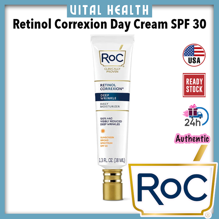 ROC Retinol Correxion Deep Wrinkle Day Cream SPF 30, Daily Moisturizer ...