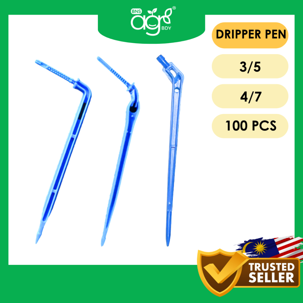 [100pcs] AgroBuddy 3MM/4MM Bended Arrow Dripper Pen Fertigation | Pen ...