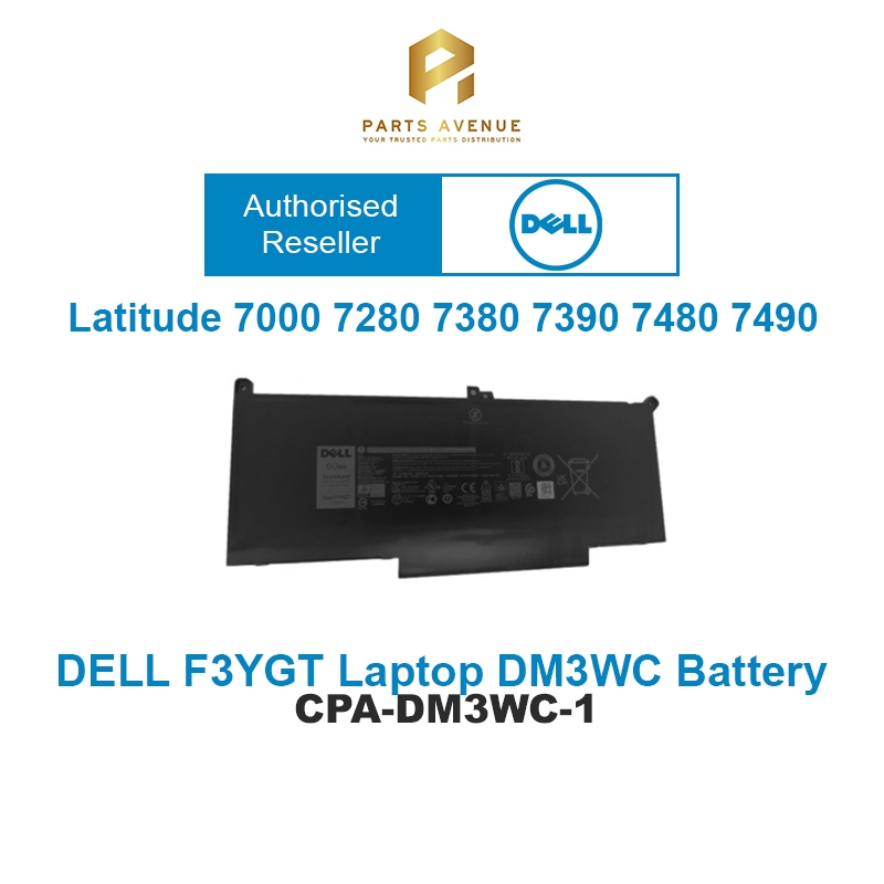 OFFICIAL DELL F3YGT Laptop DM3WC Battery for Dell Latitude 7000 7280 ...