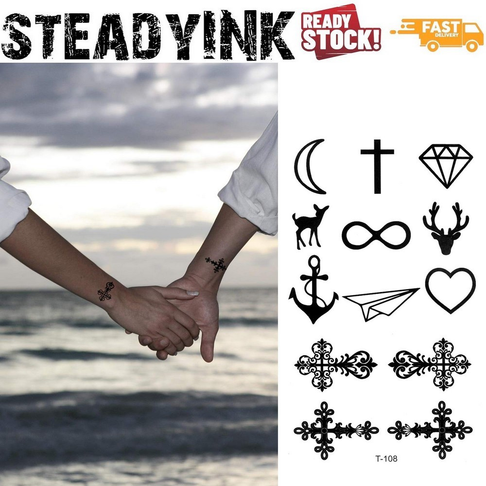 [𝚂𝚝𝚎𝚊𝚍𝚢𝙸𝙽𝙺] Minimalist Creative Symbols Temporary Tattoo Sticker Tatu ...