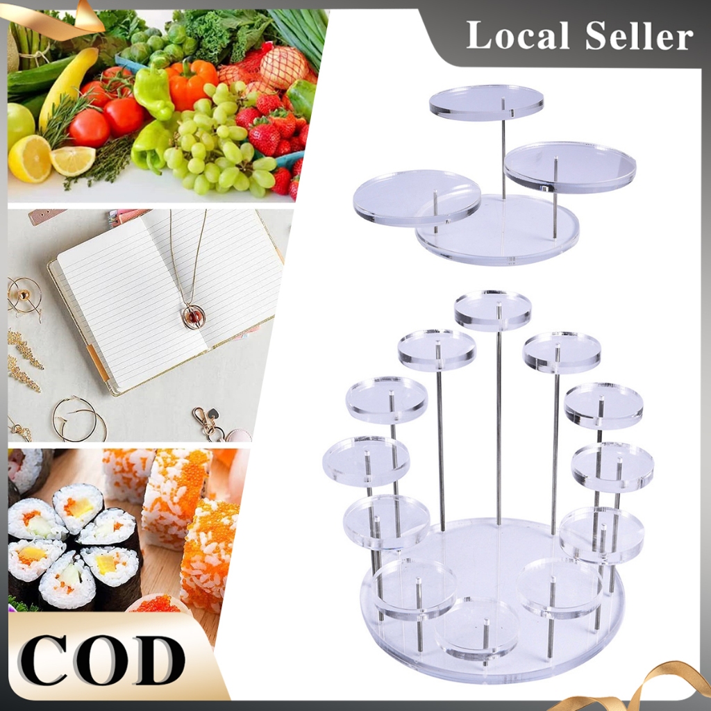 Mini Cupcake Stand Birthday Party Round Pastry Acrylic Display Stand ...