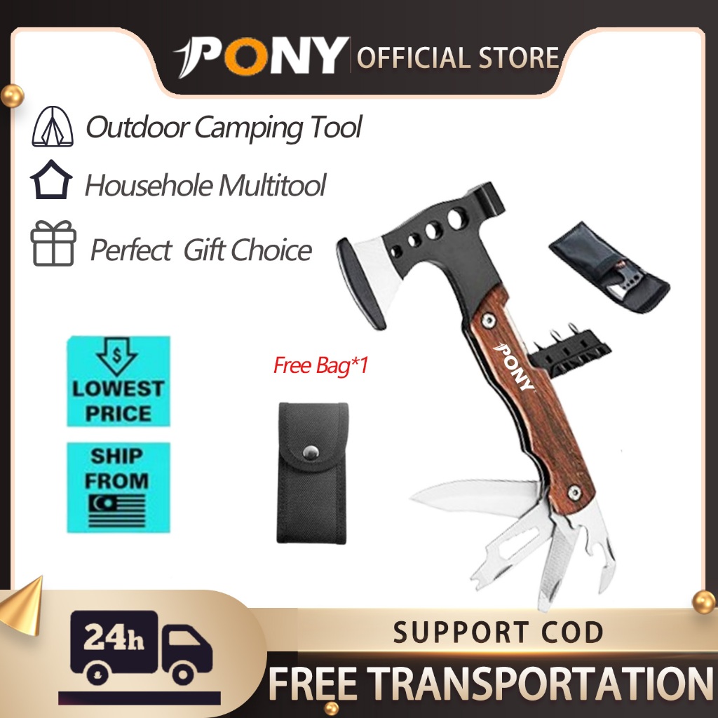 Pony 12 in 1 Multitool Camping tools kits Camping Hatchet With Credit ...