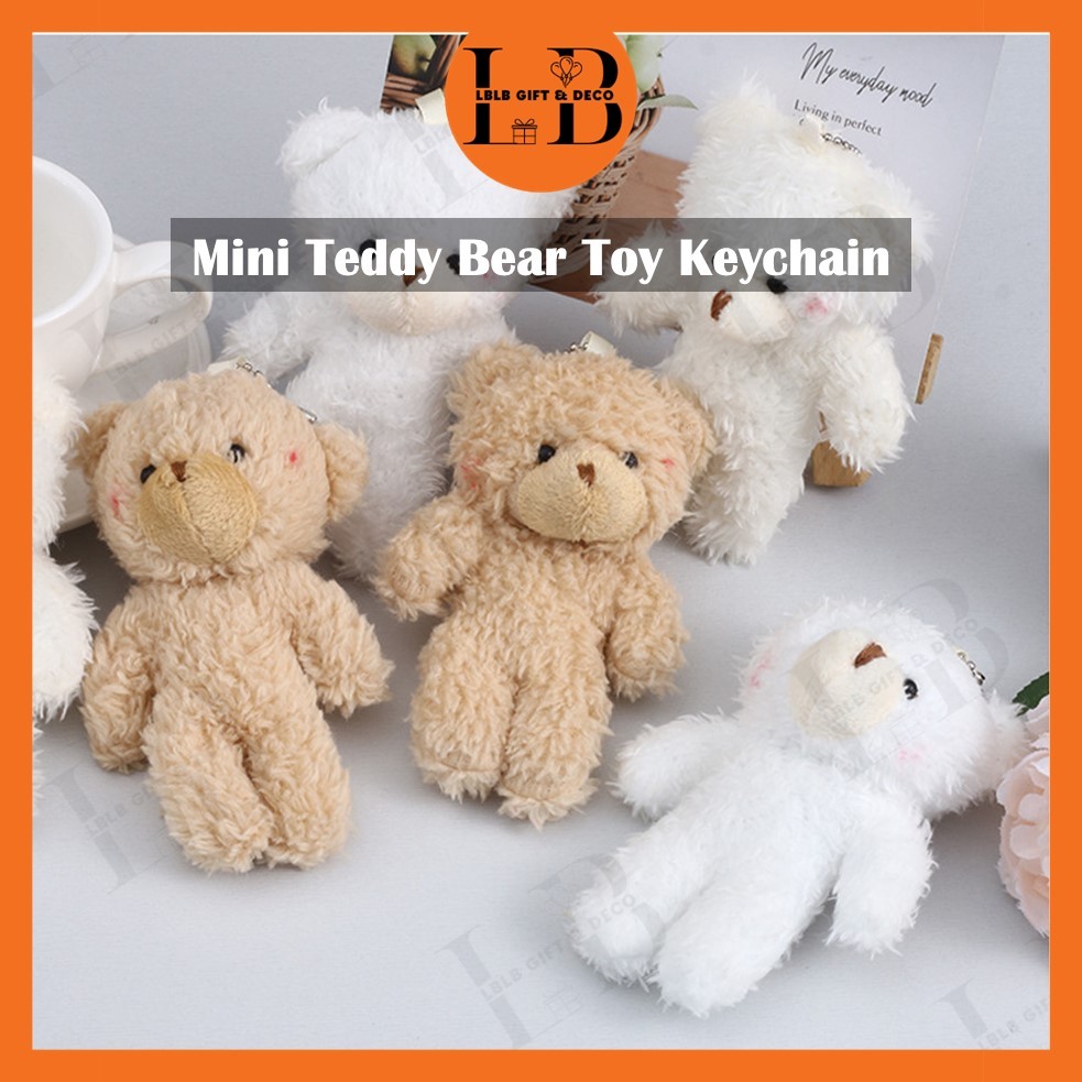 【MY Ready Stock 现货】Mini Teddy Bear Plush Toys Keychain Wedding Door ...