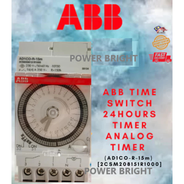 ABB 24 HOURS TIME SWITCH NEW MODEL AD1CO-R-15M | Shopee Malaysia
