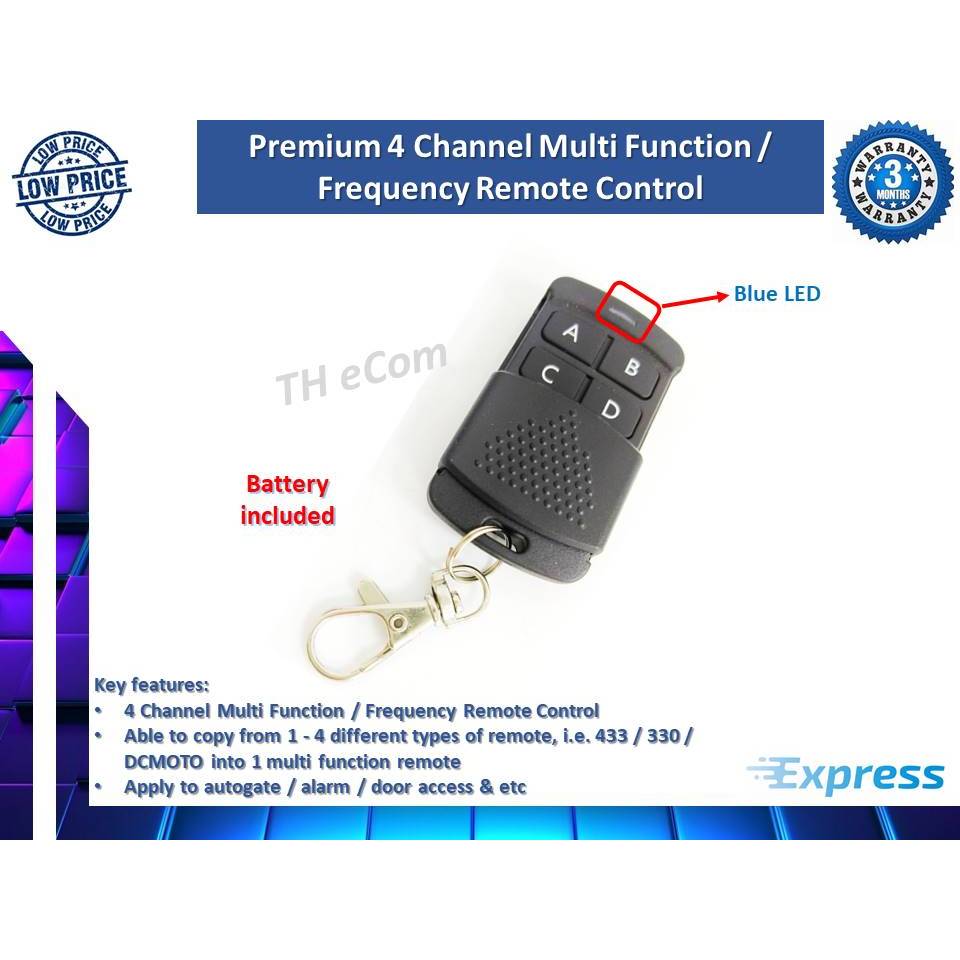 Autogate Door Wireless Premium Remote Control - 4 Channel Remote ...