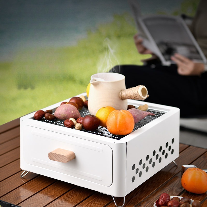 Square Tea Brewing Camping Fire Pit Home Indoor Courtyard BBQ Grill ...