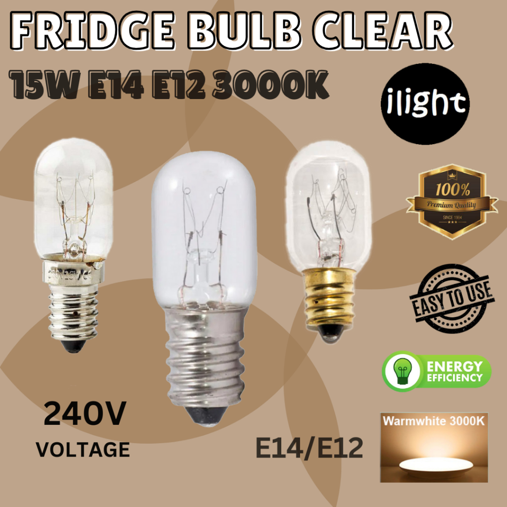 Salt Lamp Fridge Bulb E14 E12 Clear Filament Bulb 15W Bulb 2700K ...
