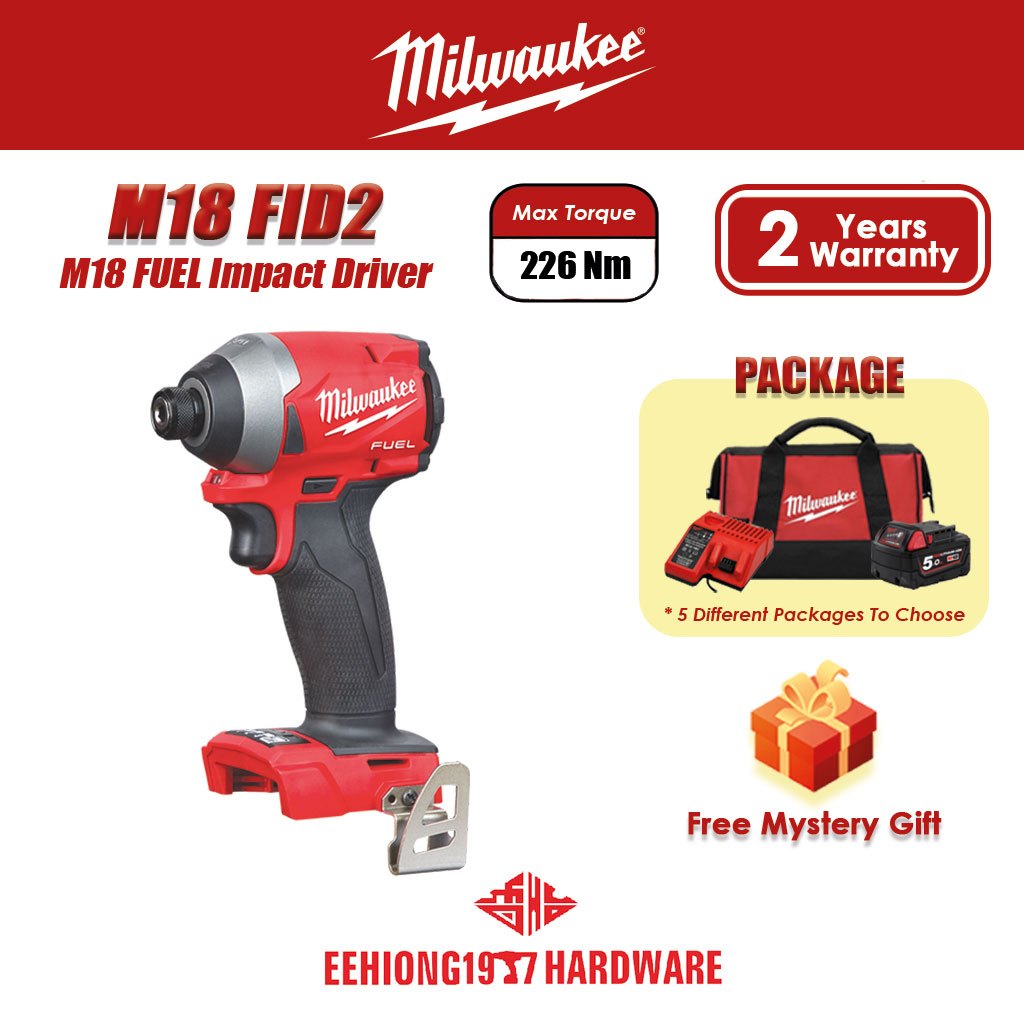 MILWAUKEE M18FID2 1/4 Hex Impact Driver 226NM M18 FID2 M18FID2-0 ...