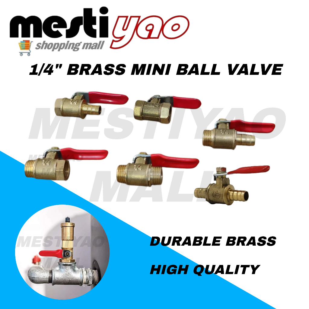 1/4" Brass Mini Ball Valve/Injap Bola Mini | Shopee Malaysia