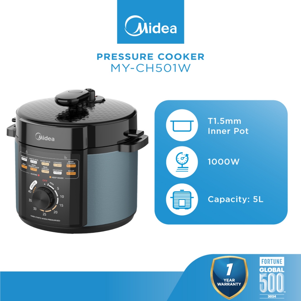 Midea MY-CH501W 5.0L Pressure Cooker With 10 Preset Menus | Shopee Malaysia