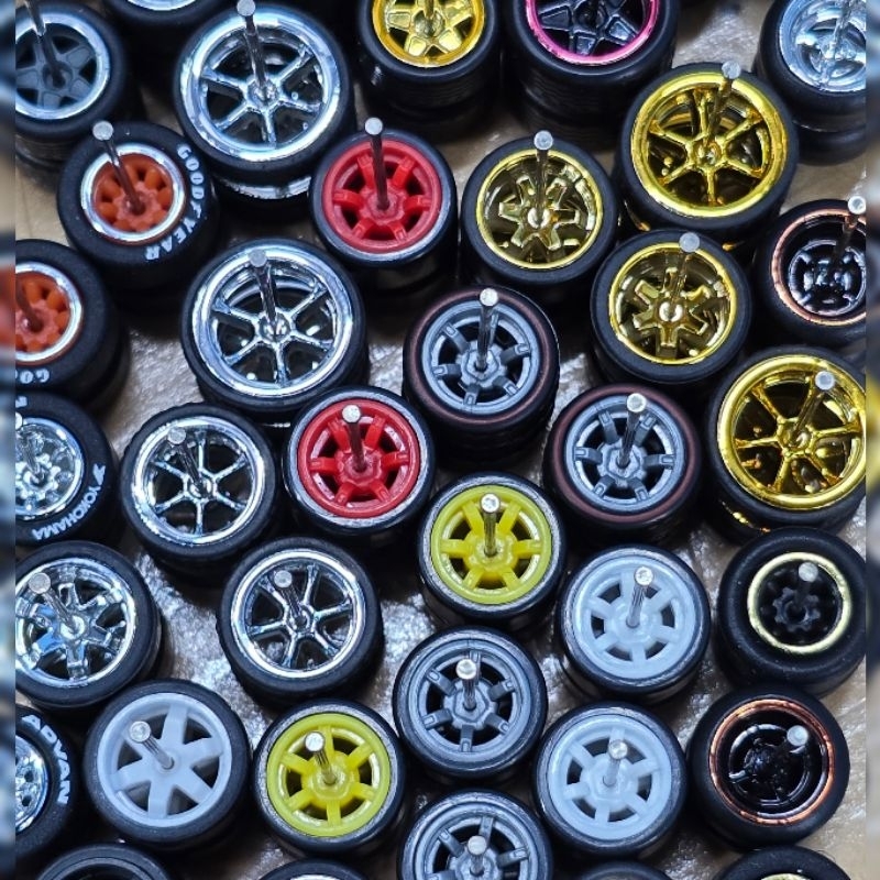 CUSTOM RUBBER TYRES WHEELS RIM TAYAR GETAH SCALE 1:64 DIAMETER 10MM ...