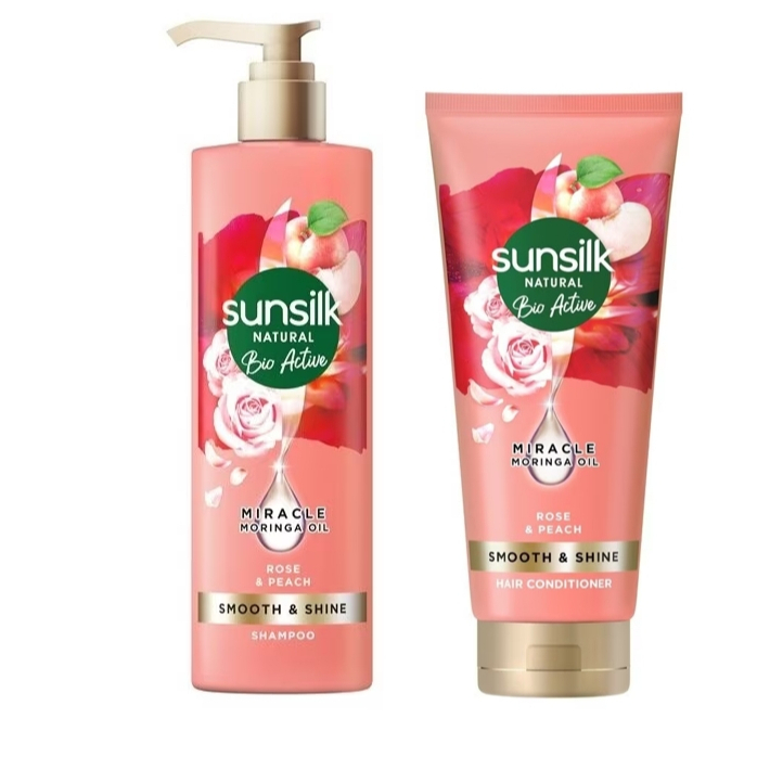 SUNSILK Natural Bio Active Smooth & Shine Hair Shampoo+Conditioner Set ...