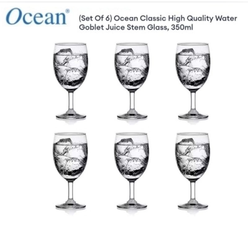 Ocean Classic Water Goblet Juice Glass Set 501G12 Gelas Kaca Berkaki ...