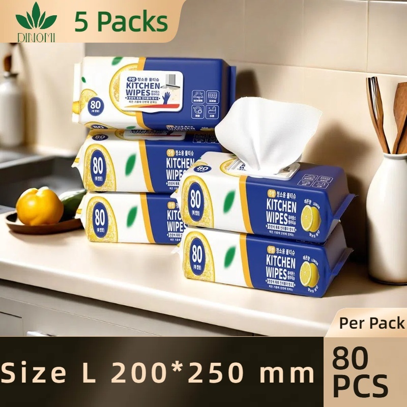 DINOMI Big Size 80pcs Kitchen Cleaning Wipes Strong Decontamination ...