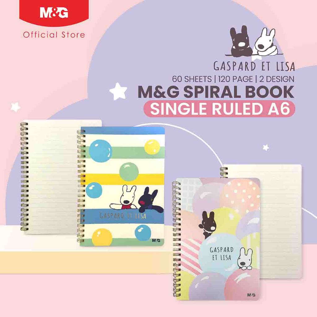 M&G Nota Spiral Bergaris A6 | Double Spiral Notebook Single Ruled A6 ...