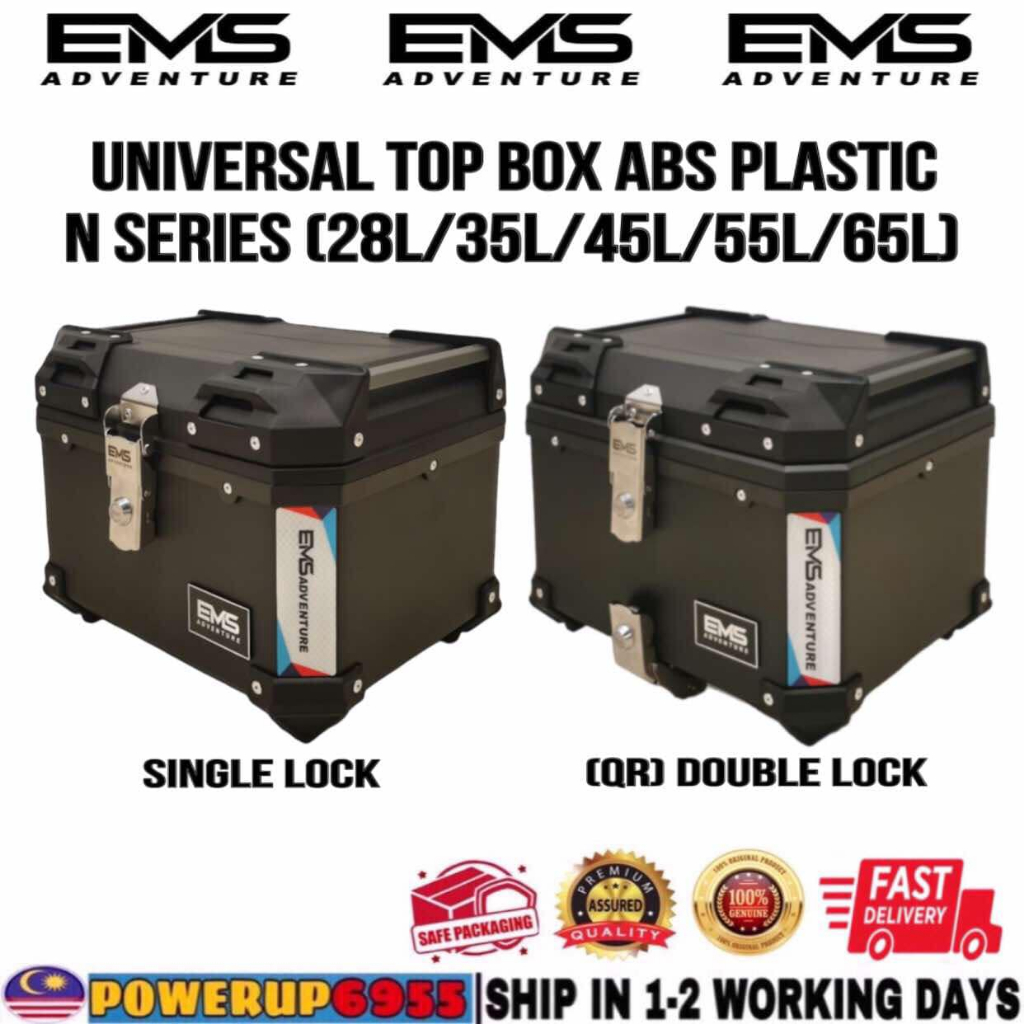 28L 35L 45L 55L 65L ORIGINAL EMS ADVENTURE UNIVERSAL N SERIES TOP BOX ...