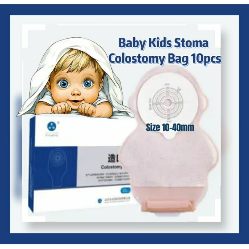 10pcs Medical Stoma Baby Kids pediatric Colostomy Bag Size 10-40mm ...